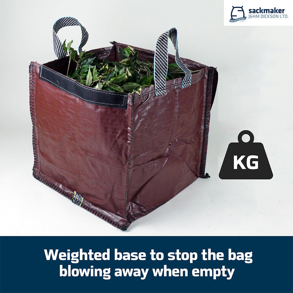Brown Garden Waste Bag - 90 Litre with Lid & Weighted Base — Sackmaker